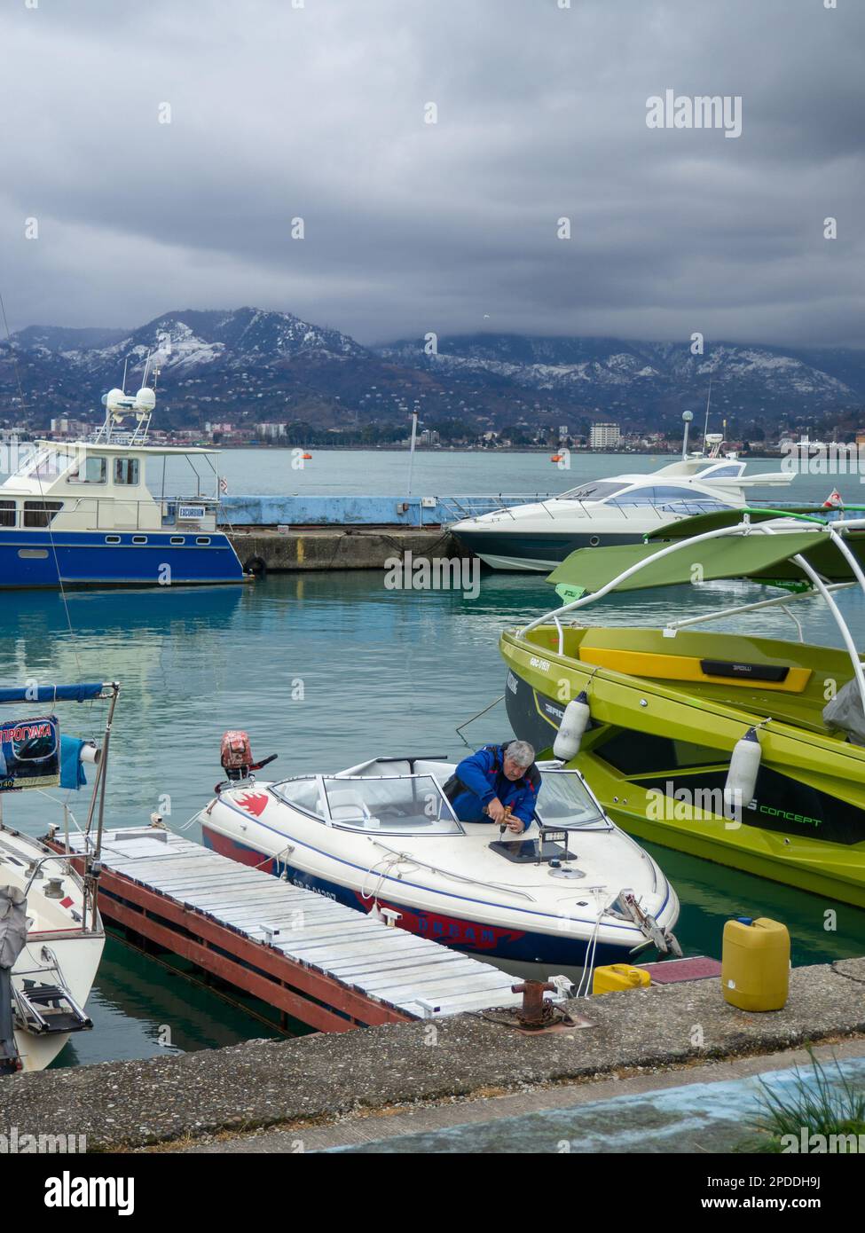 Batumi, Georgia. 02.10.2023 Ship at the pier. Winter season. Not a ...