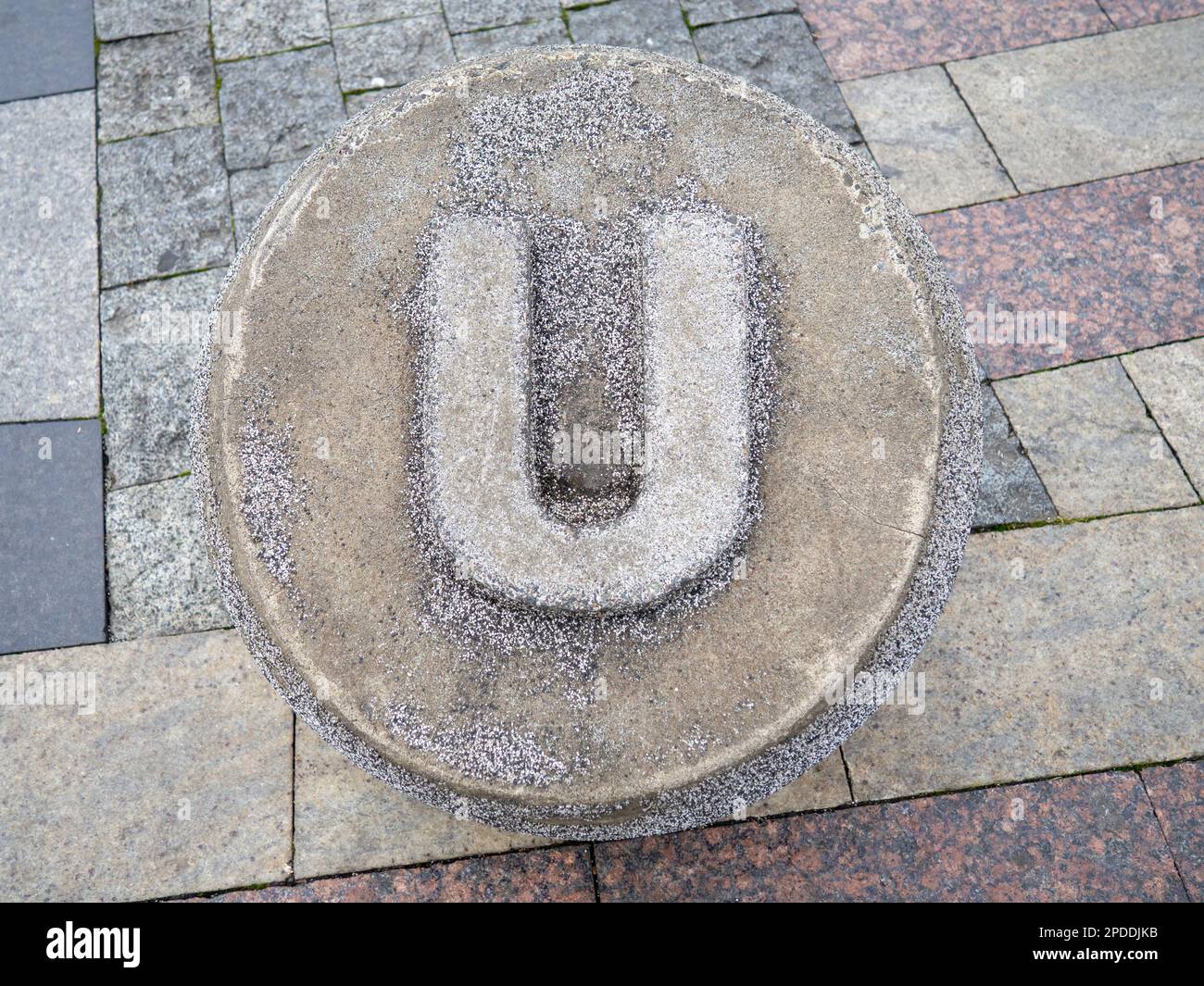 Letter U made of stone. Carved letter U in concrete. Alphafit cast from ...