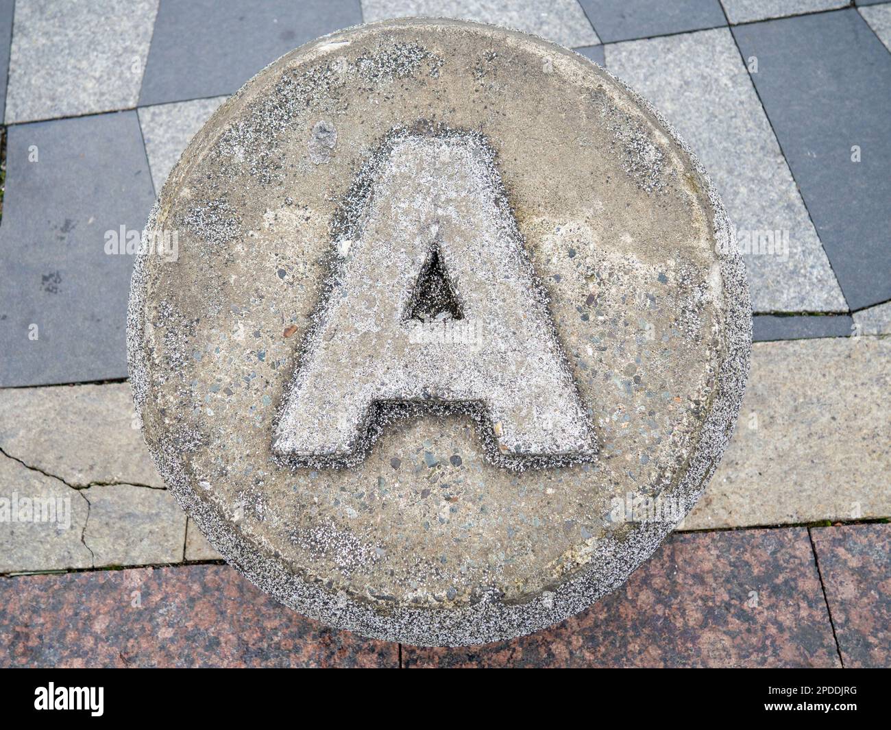 Letter A made of stone. Carved letter A in concrete. Alphafit cast from ...