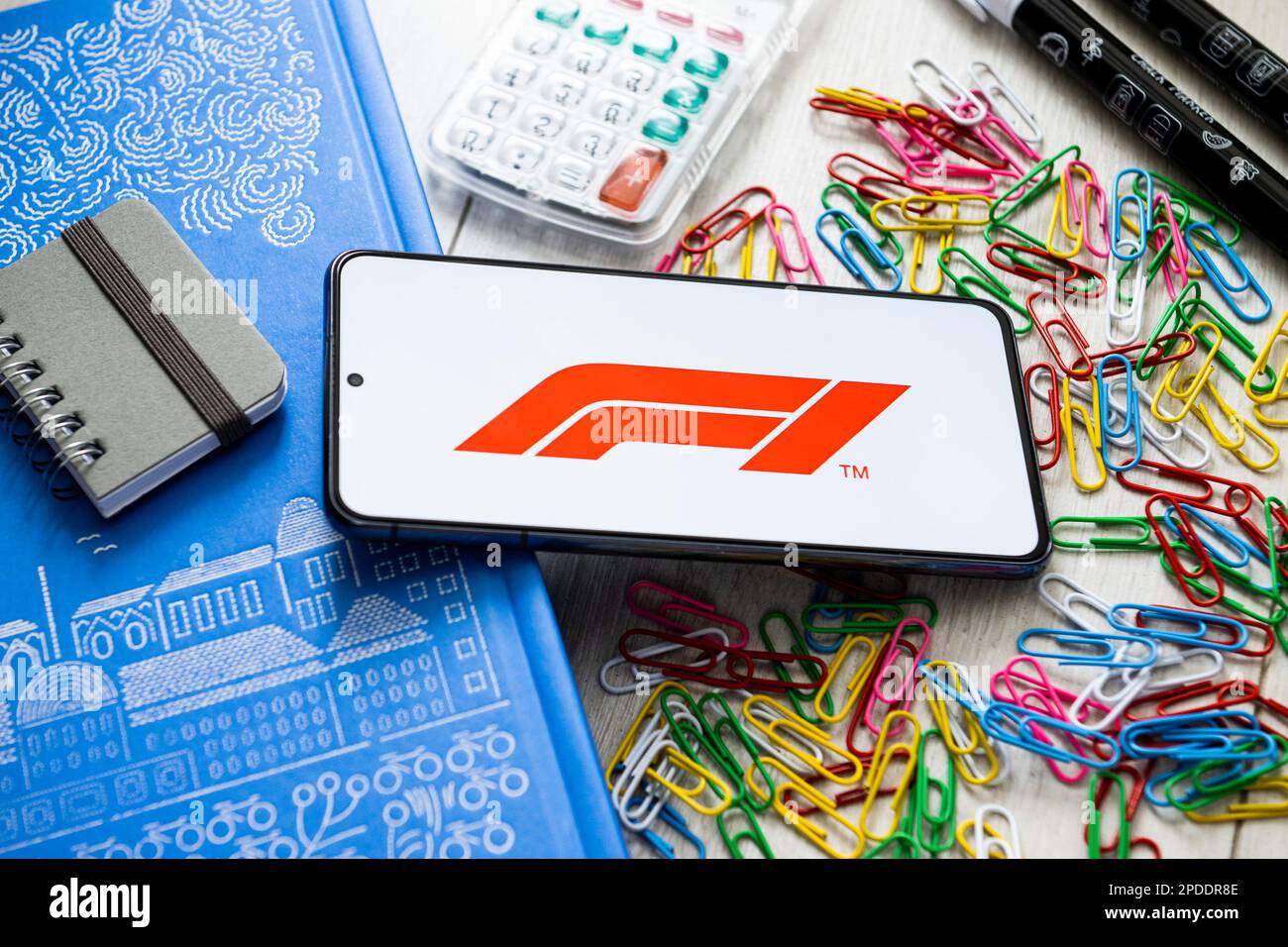 In this photo illustration F1 Formula One logo seen displayed on a ...