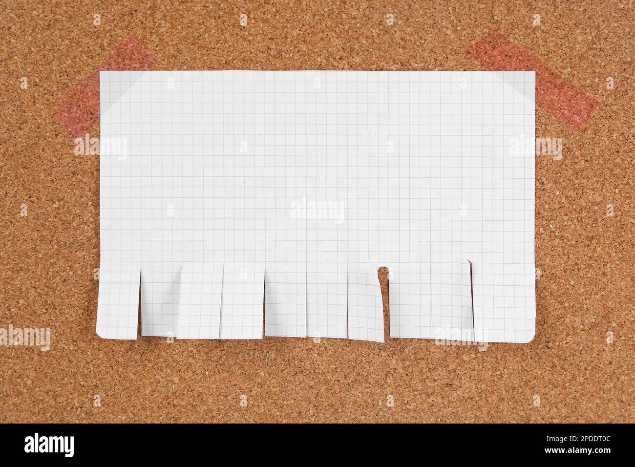 Blank paper tear-off ad on pinboard Stock Photo - Alamy