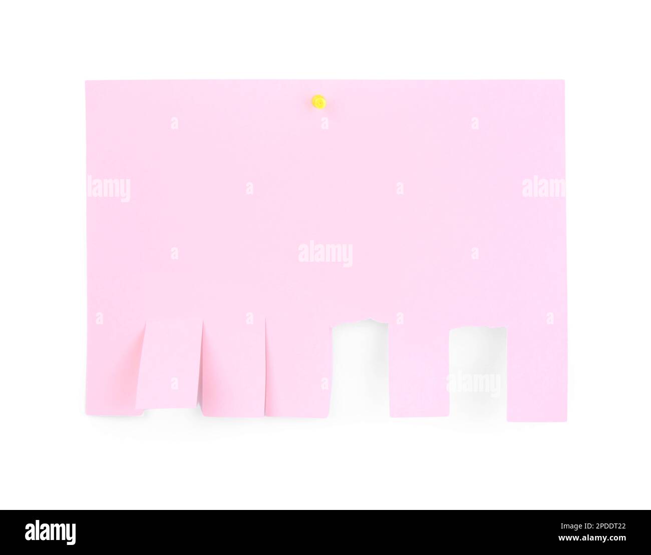 Blank paper tear-off ad on white background Stock Photo - Alamy
