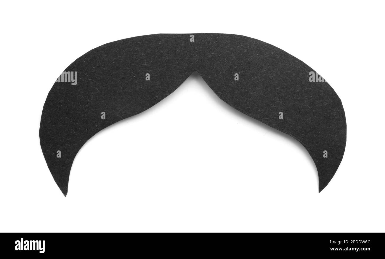 Black paper mustache isolated on white background Stock Photo - Alamy