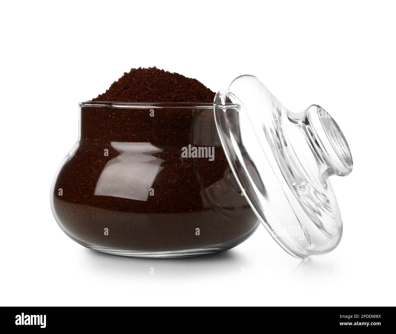 Jar with coffee powder isolated on white background Stock Photo - Alamy