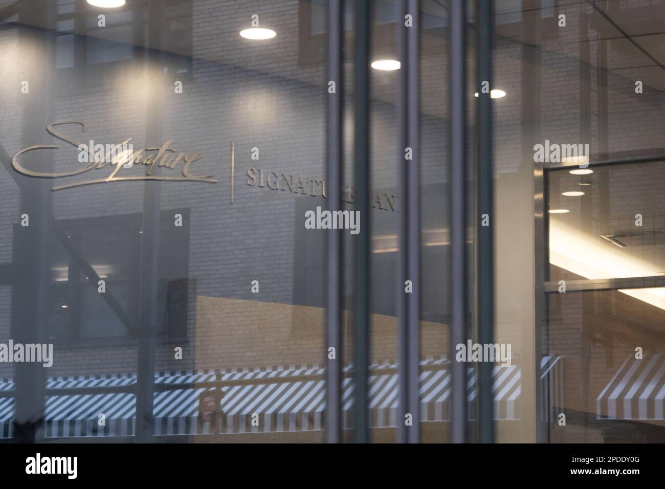 A Signature Bank branch stands in Manhattan on March 14, 2023 in New ...
