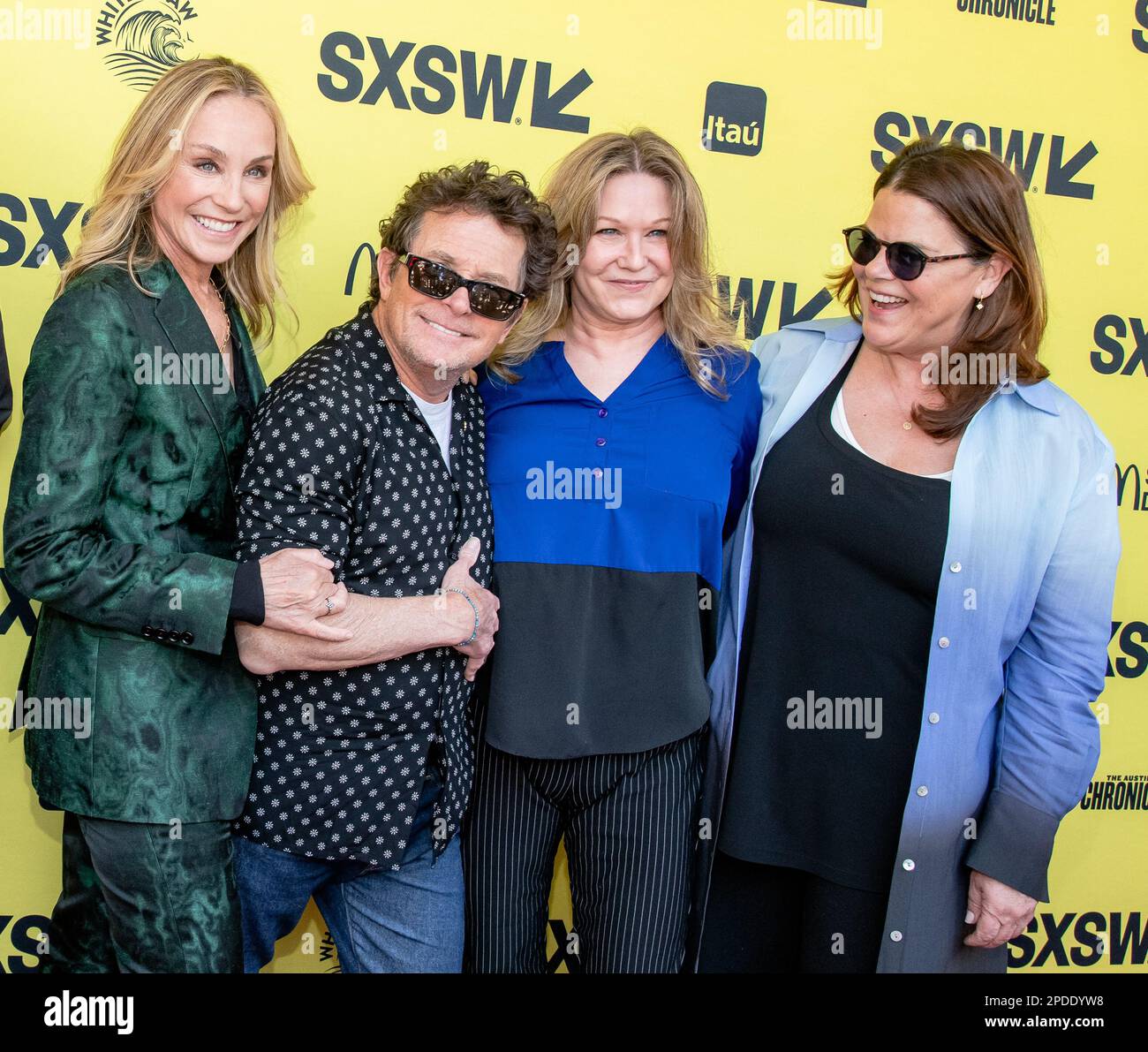 AUSTIN, TEXAS - MARCH 14: (L - R) Tracy Pollan, Michael J. Fox, Annetta ...