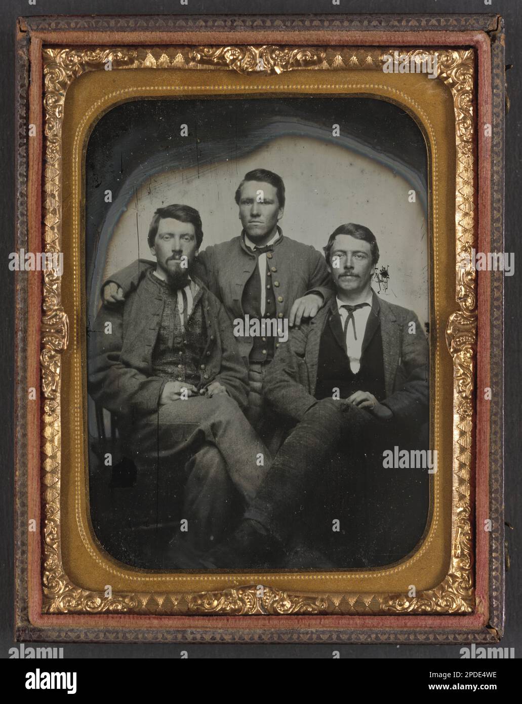 Three unidentified soldiers in Confederate uniforms. Liljenquist Family ...