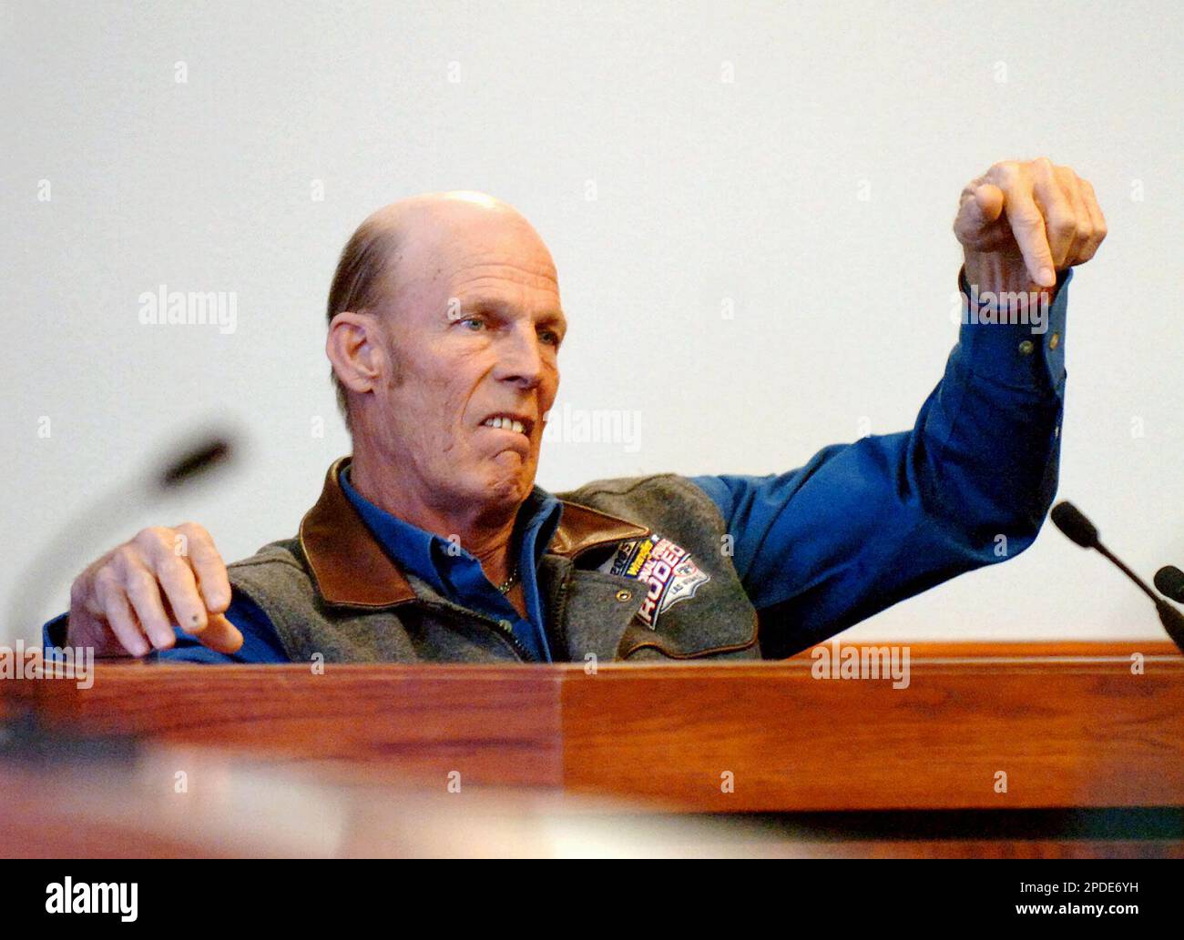 Cowboy Slim Britton testifies during Cody Posey's murder trial in Judge ...