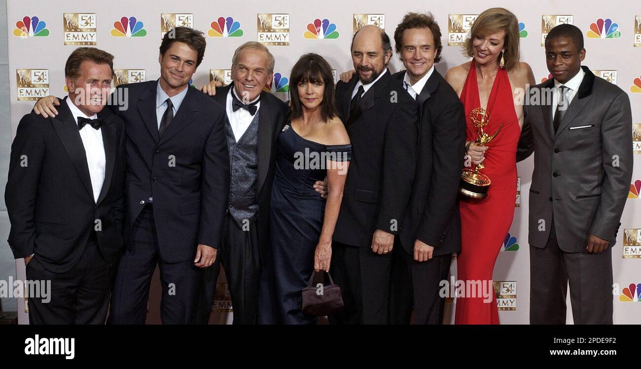 ** FILE ** The cast of "The West Wing," from left, Martin Sheen, Rob ...