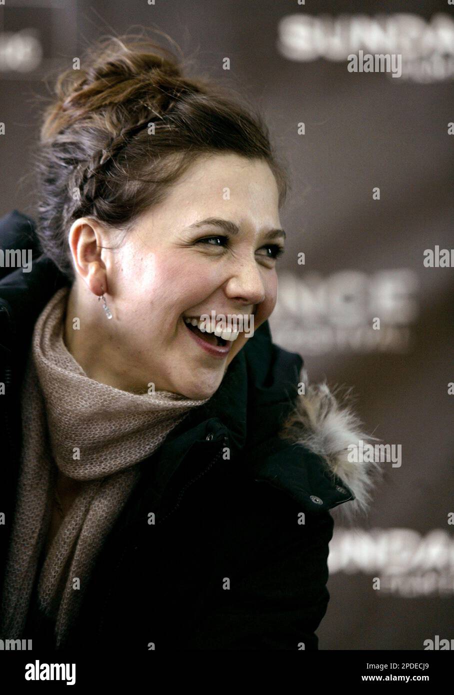 "Sherrybaby" star Maggie Gyllenhaal laughs as she poses for ...