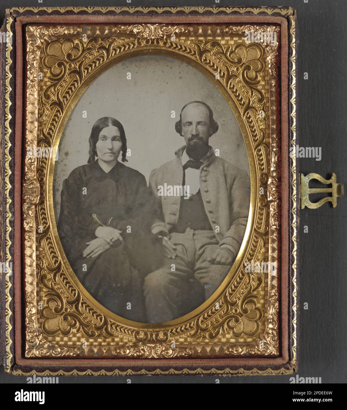 Corporal James Adril Wisenbaker of Co. I, 12th Georgia Infantry Regiment in uniform and his wife ...