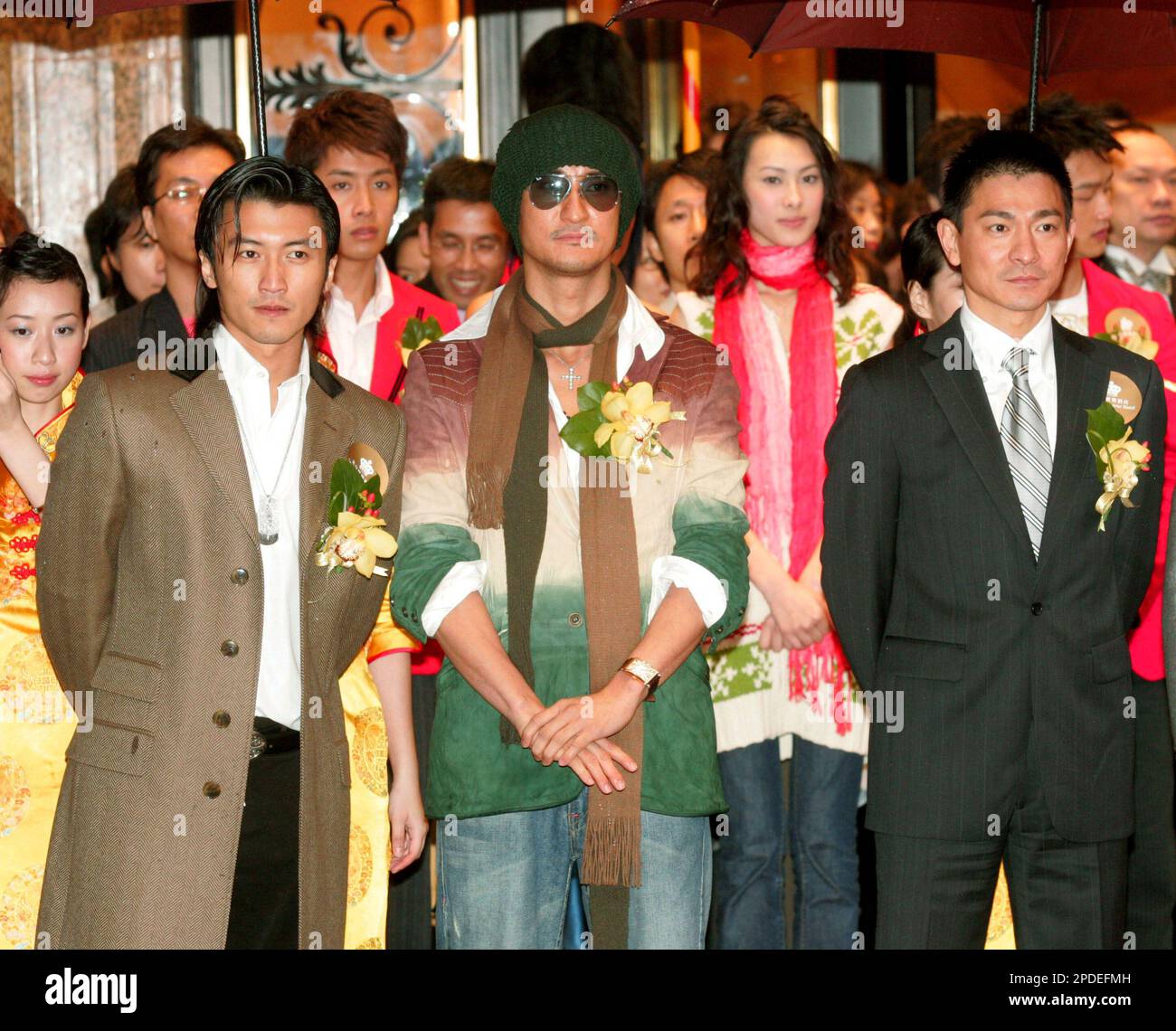 From left, Hong Kong singer-actor Nicholas Tse, South Korean actor Shin Hyun-Joon and Hong Kong ...