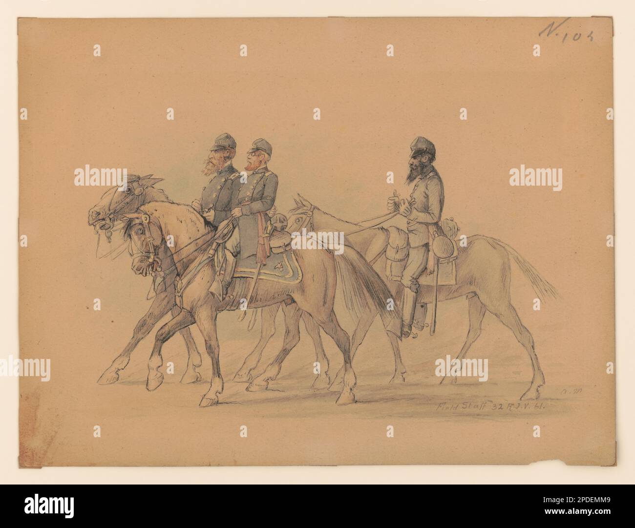 Field staff, 32nd Regiment, Indiana Volunteers / A.M. , Text on sheet ...