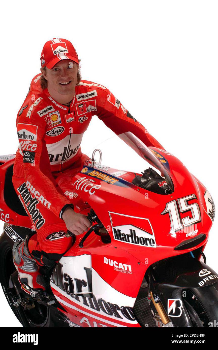 In this photo released by Ducati, Wednesday, Jan. 18, 2006, Sete ...