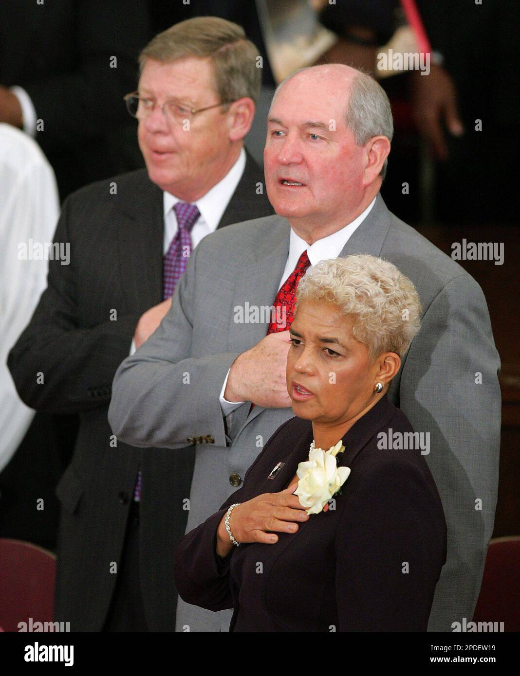 Atlanta Mayor Shirley Franklin, front to back, Georgia Gov. Sonny ...