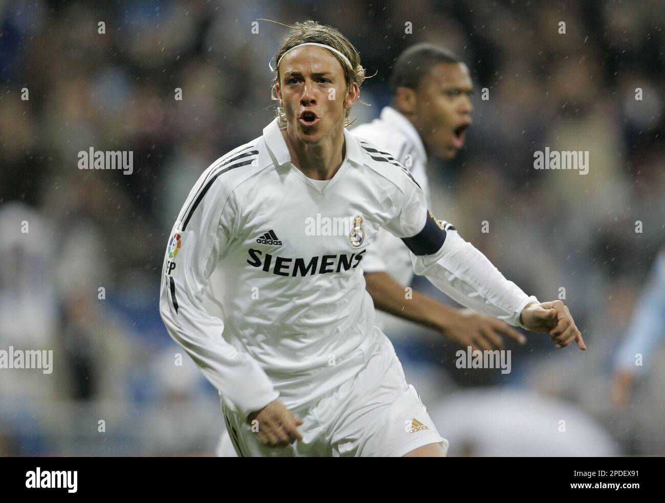 Real Madrid's Guti celebrates after scoring against Sevilla during ...