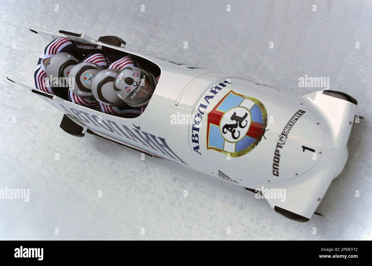 Team Russia 1 with pilot Alexandr Zoubkov, Sergei Golubev, Alexej ...