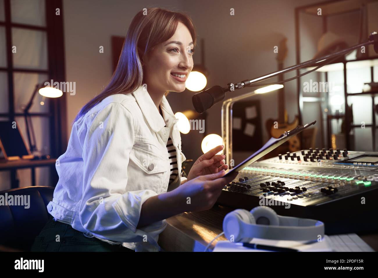 Female radio host in hi-res stock photography and images - Alamy