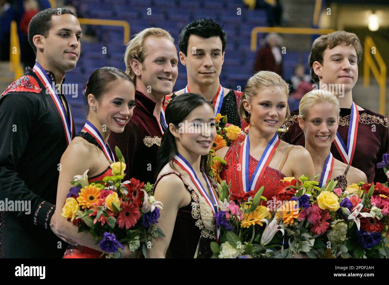From left, silver medalists Aaron Parchem and Marcy Hinzmann, gold ...
