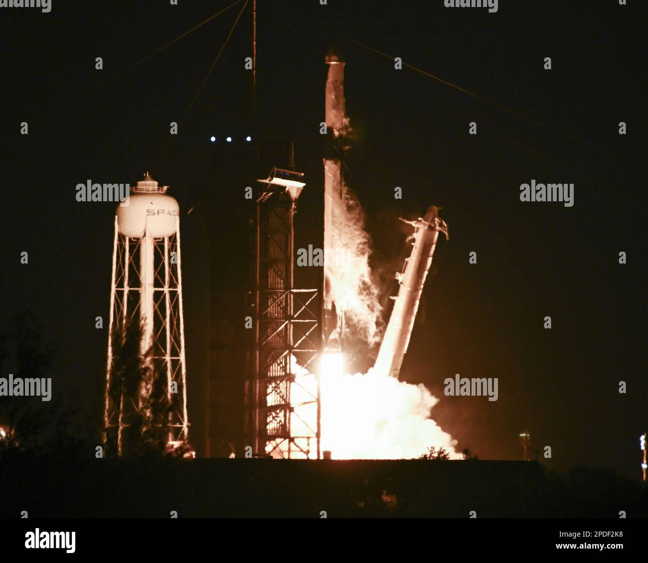 Florida, US, March 14, 2023. A SpaceX Falcon 9 rocket launches a Cargo ...