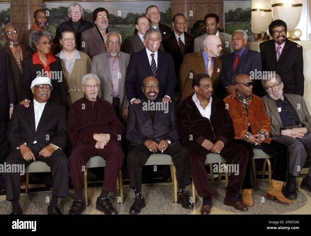Jazz legends pose for a group portrait of National Endowment for the ...