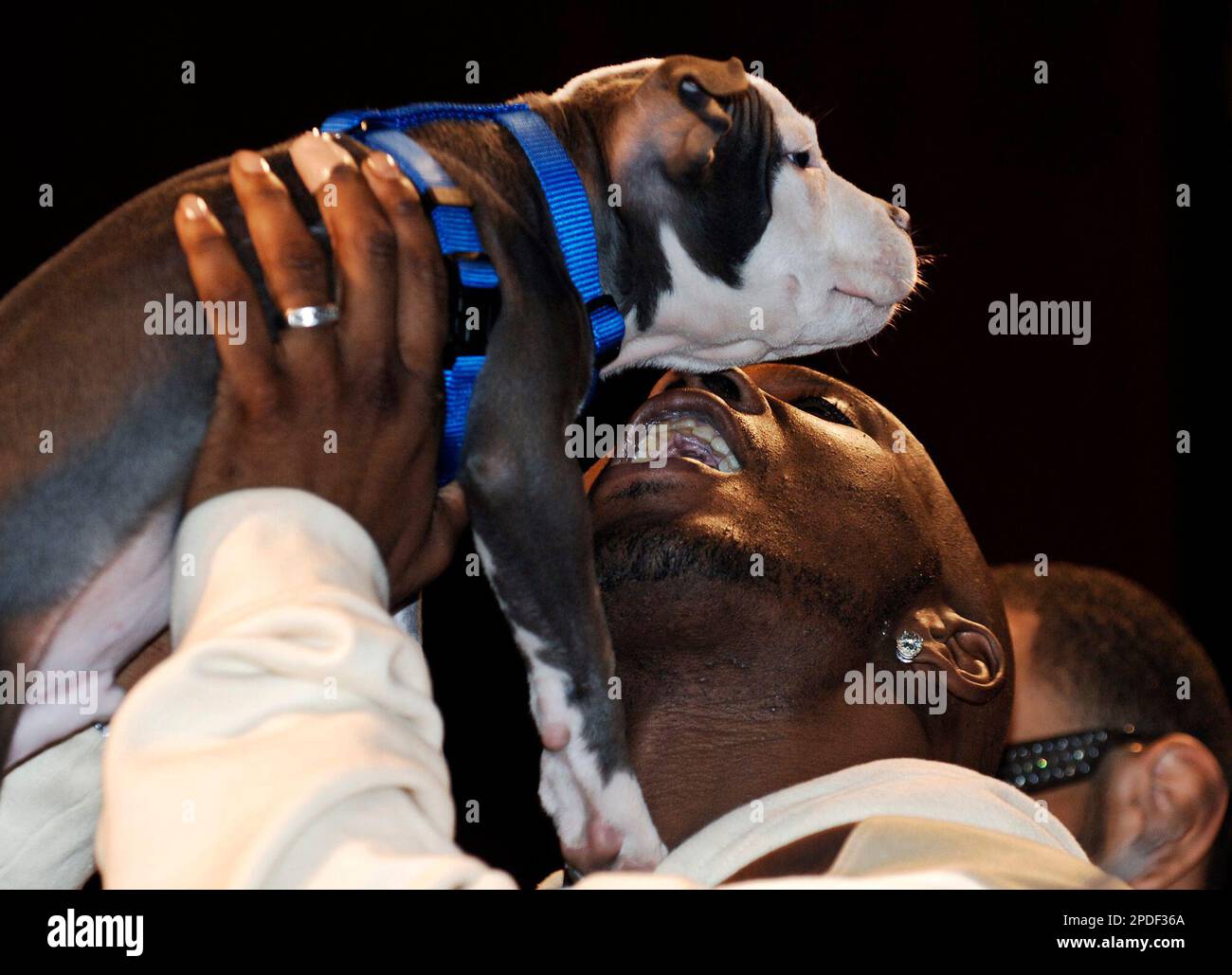 Hip Hop singer DMX, whose real name is Earl Simmons, plays with his dog ...