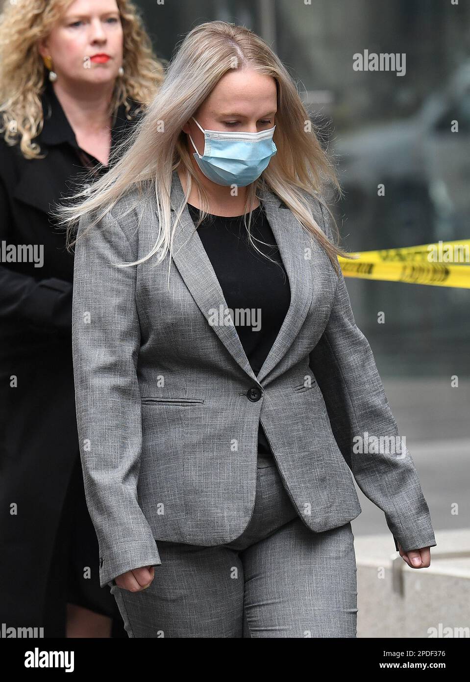 Sarah Ward (right) leaves the Victorian County Court in Melbourne ...