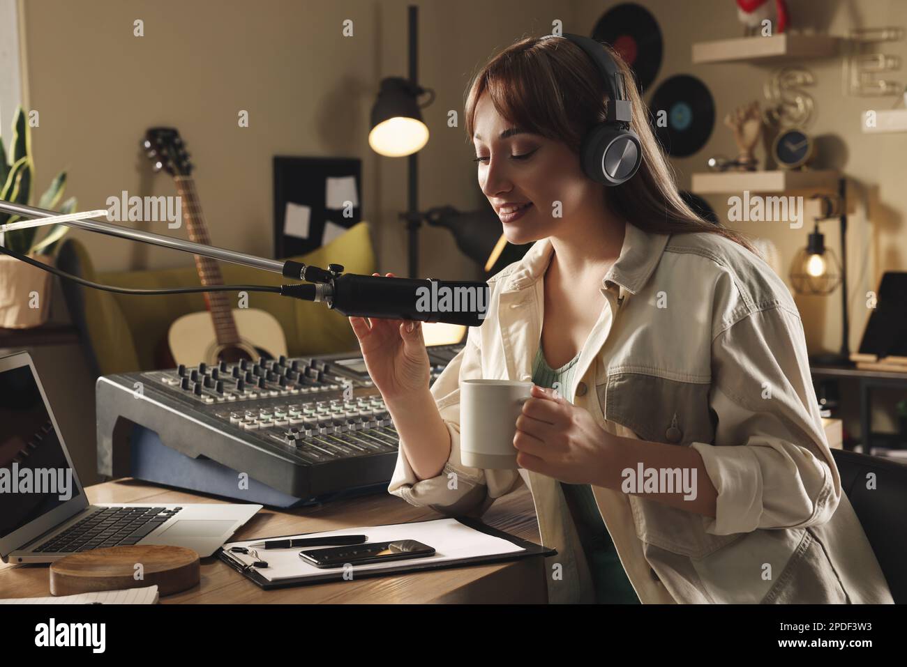 Female radio host in hi-res stock photography and images - Alamy