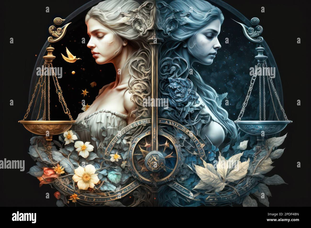 Illustration zodiac sign libra woman hi-res stock photography and ...