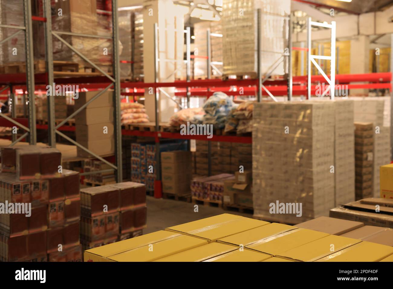 Warehouse with lots of products. Wholesale business Stock Photo - Alamy