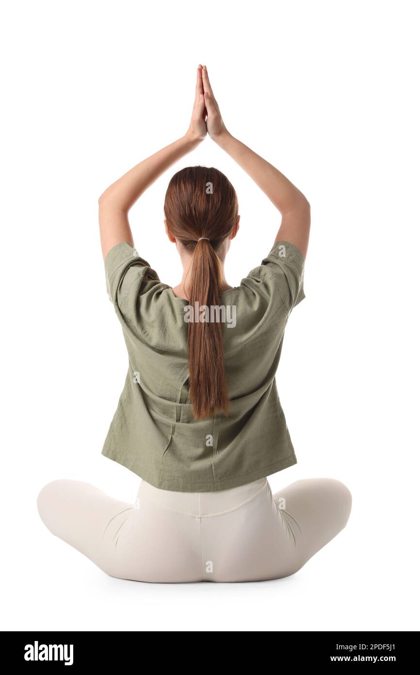 Woman back view sitting on Cut Out Stock Images & Pictures - Alamy
