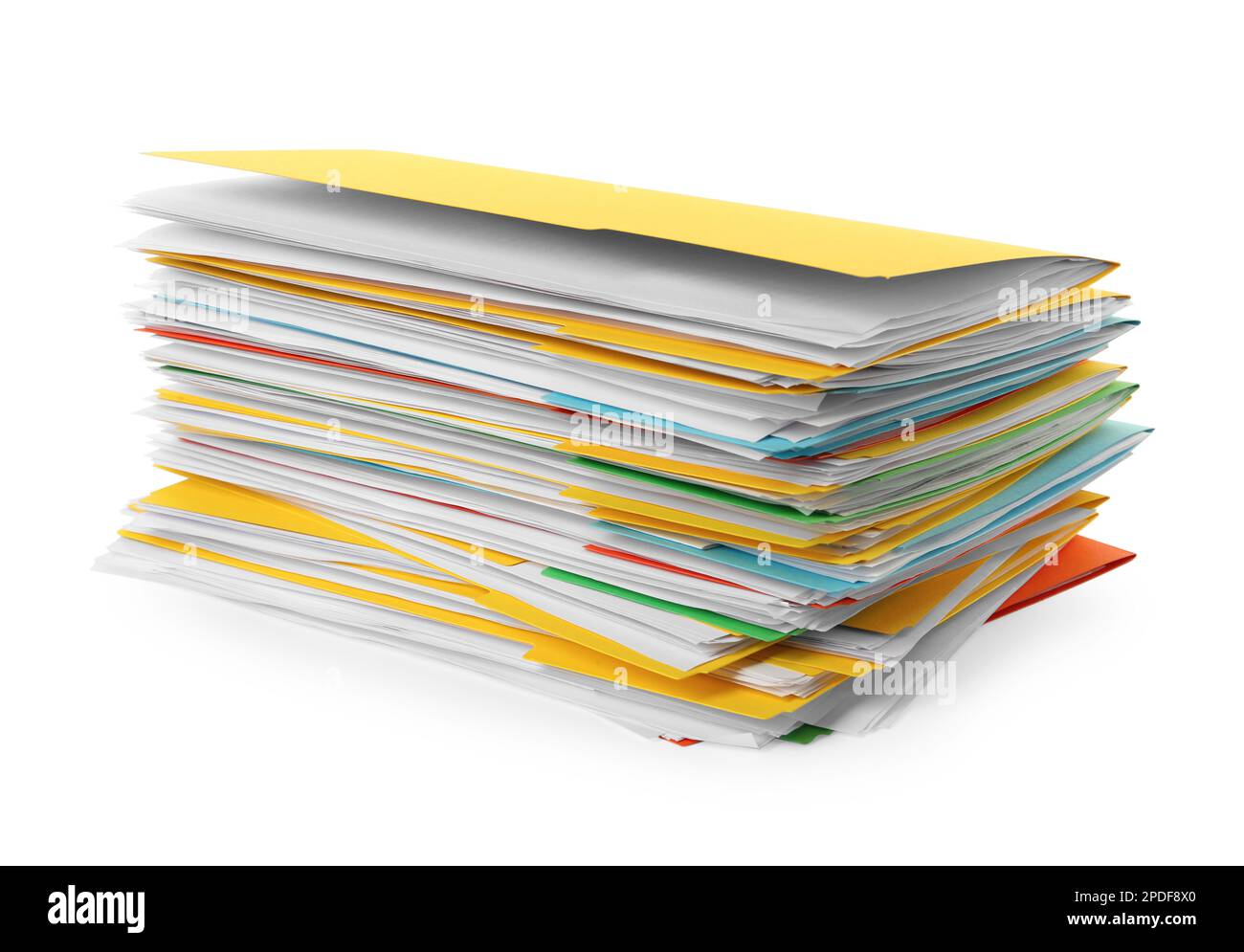 Stack of different files with documents on white background Stock Photo ...