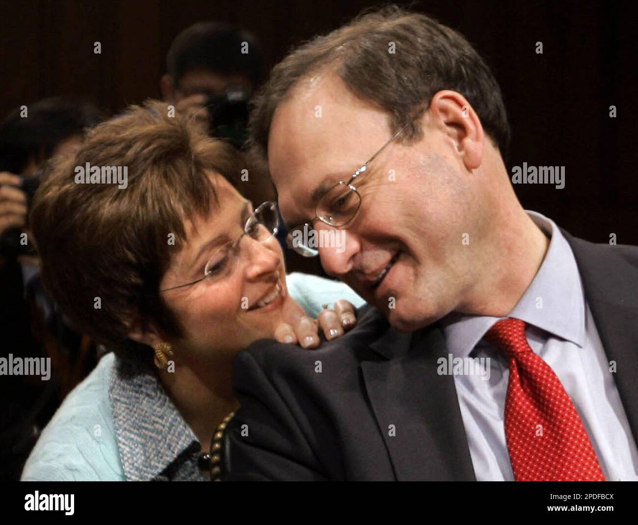 Supreme Court nominee Samuel Alito shares a moment with his wife Martha ...