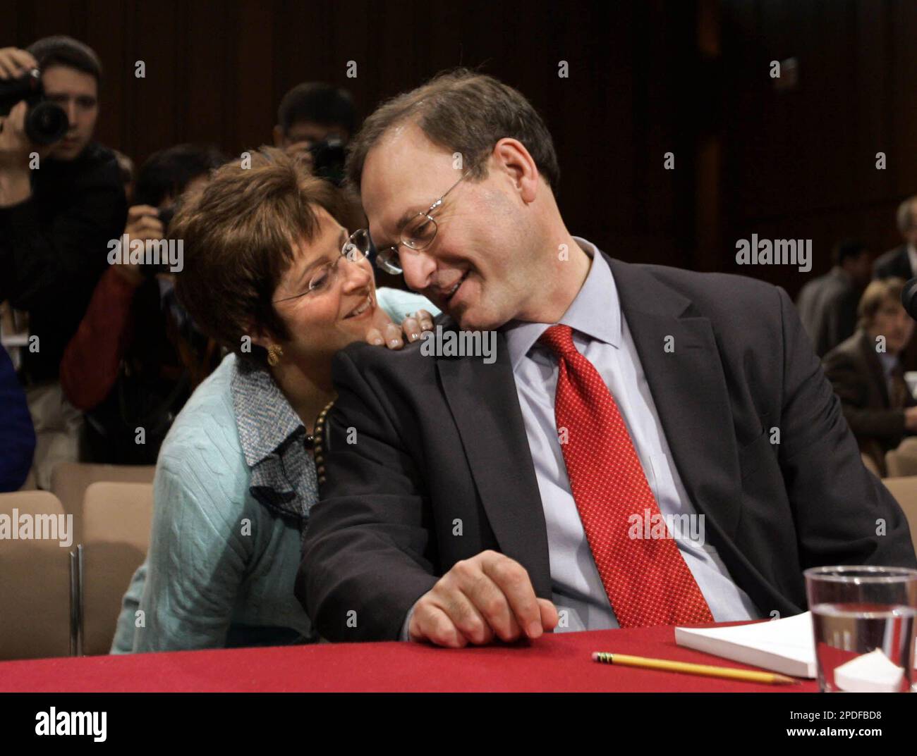 Supreme Court nominee Samuel Alito shares a moment with his wife Martha ...