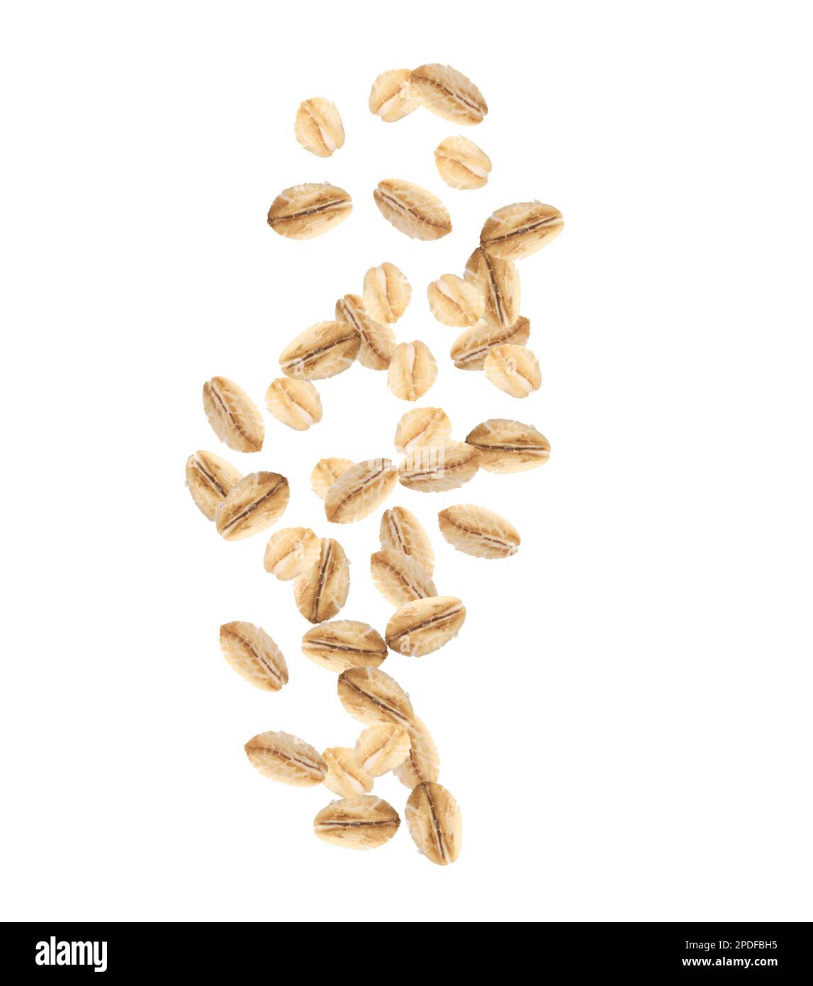 Dry uncooked oatmeal falling on white background Stock Photo - Alamy