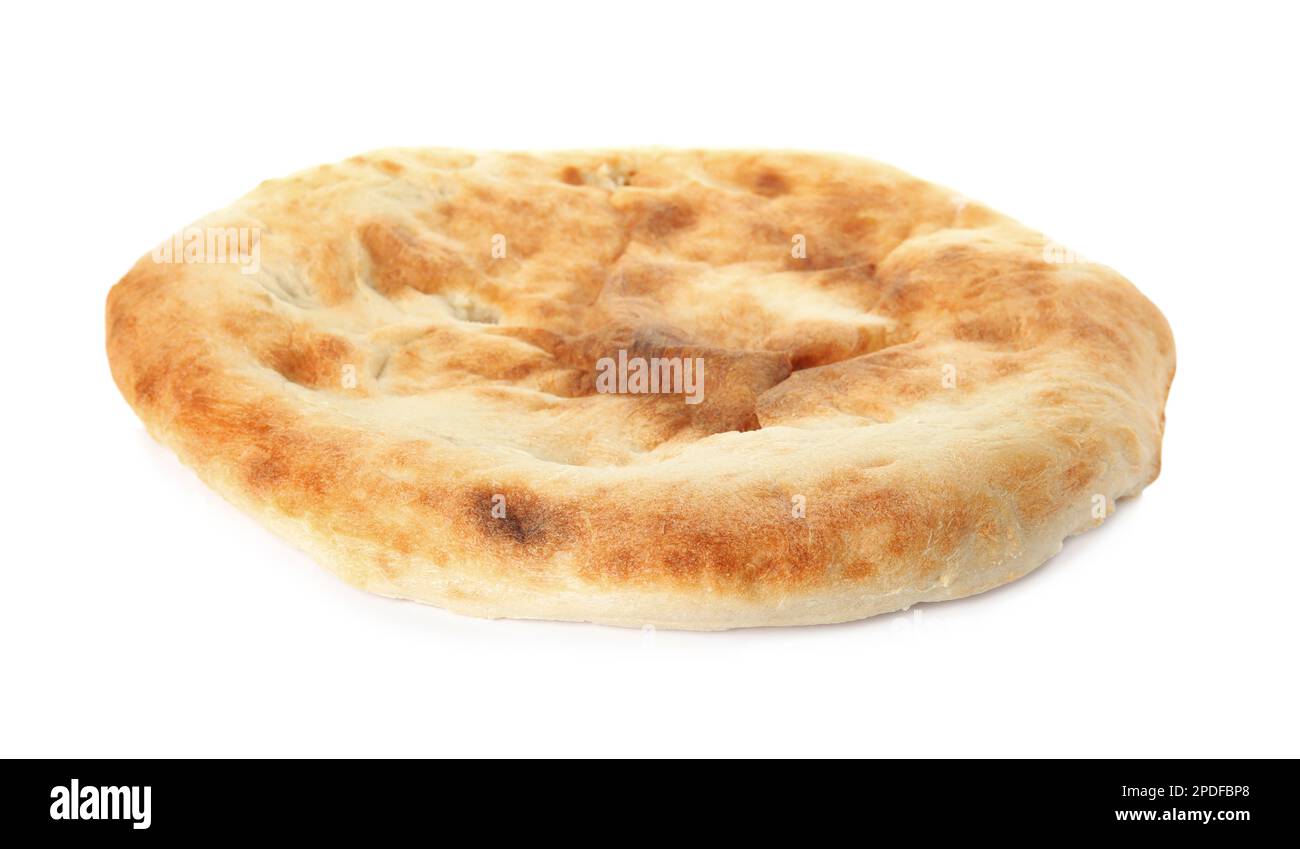 Loaf of delicious fresh pita bread on white background Stock Photo - Alamy