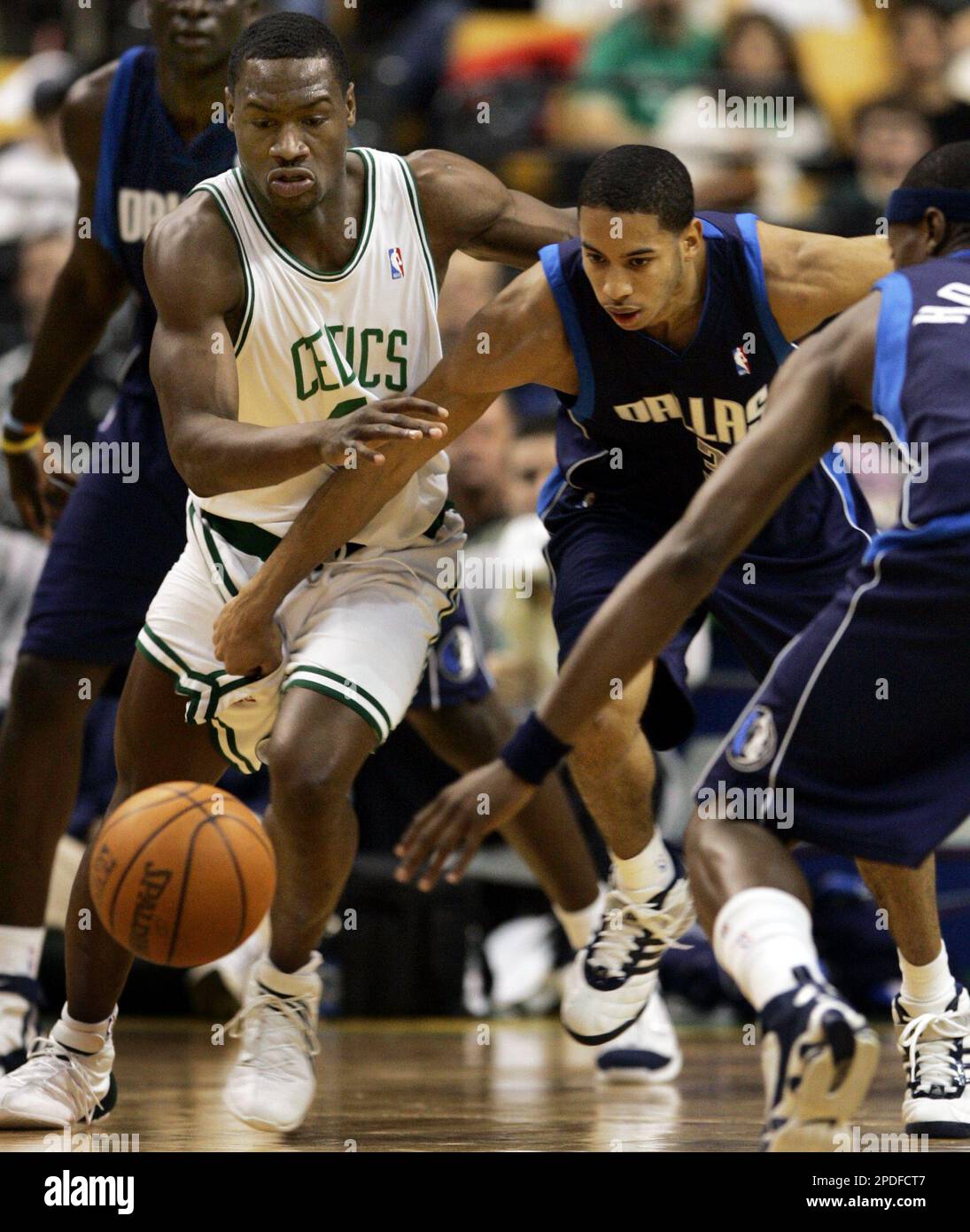 Boston Celtics' Tony Allen, left, and Dallas Mavericks' Devin Harris ...