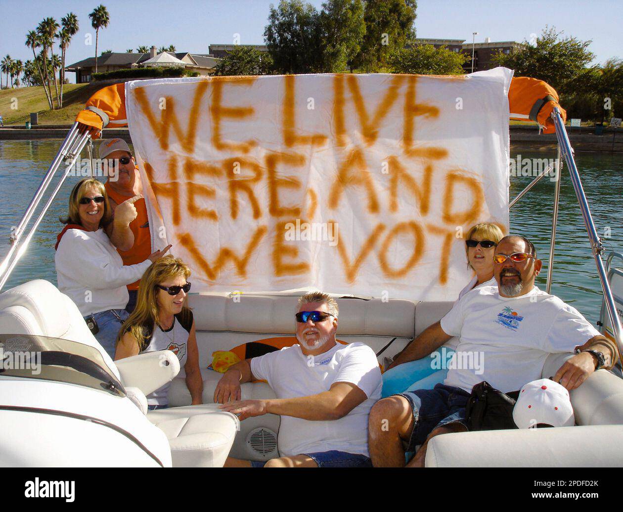 Boating couples Michele and Jim Harris, left, Kathy Sherman and George ...