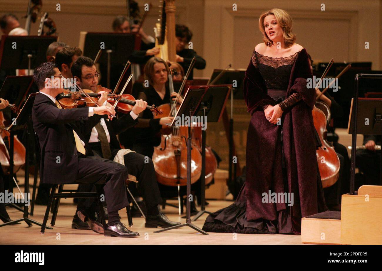 Opera singer Renee Fleming performs with the Metropolitan Orchestra at ...