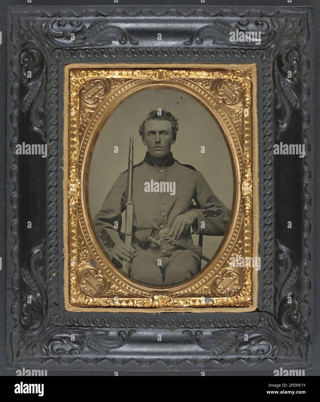 Unidentified soldier of 8th Wisconsin Infantry Regiment, with musket ...
