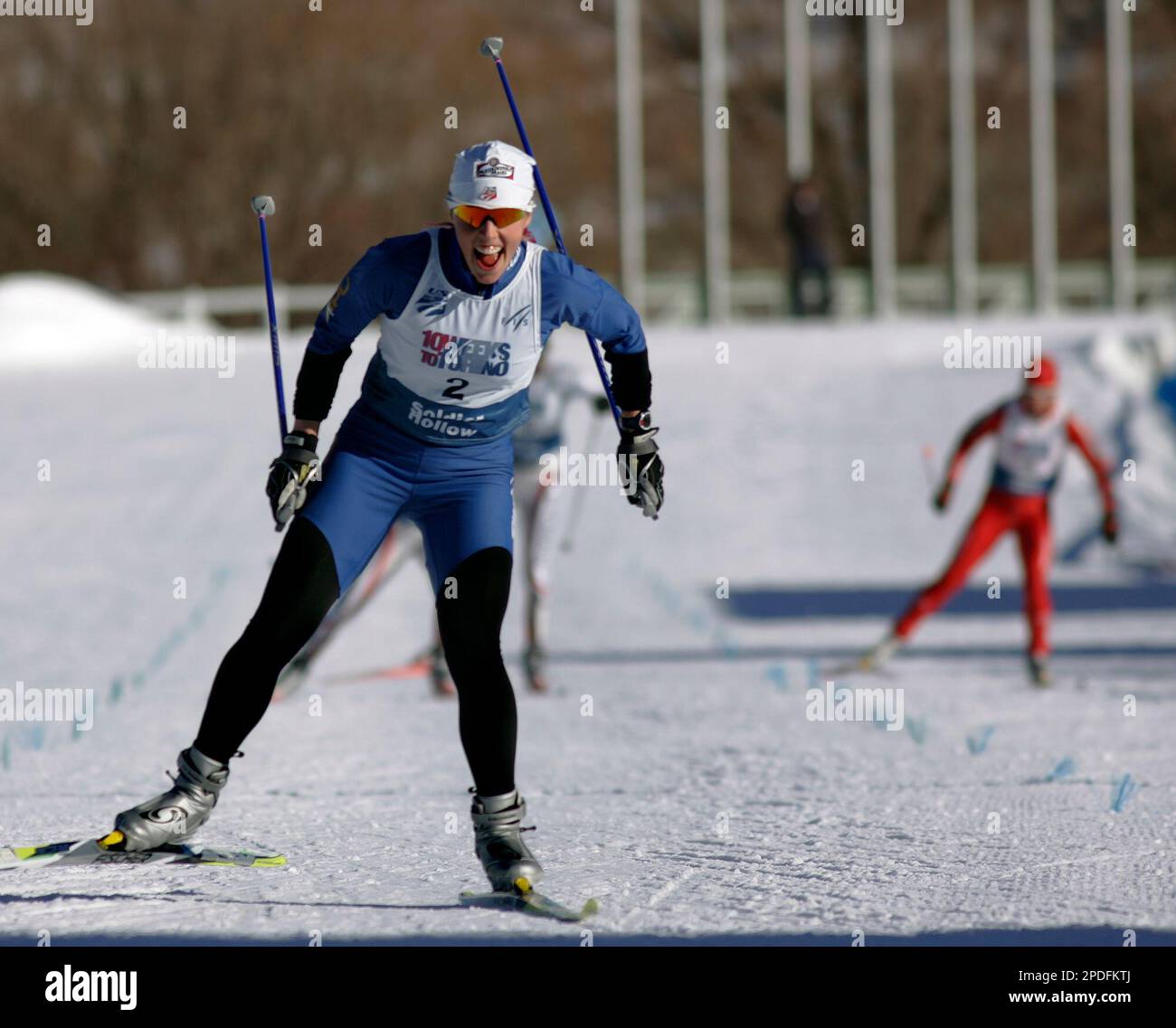 USA's Kikkan Randall smiles as she crosses the finish line to win the ...