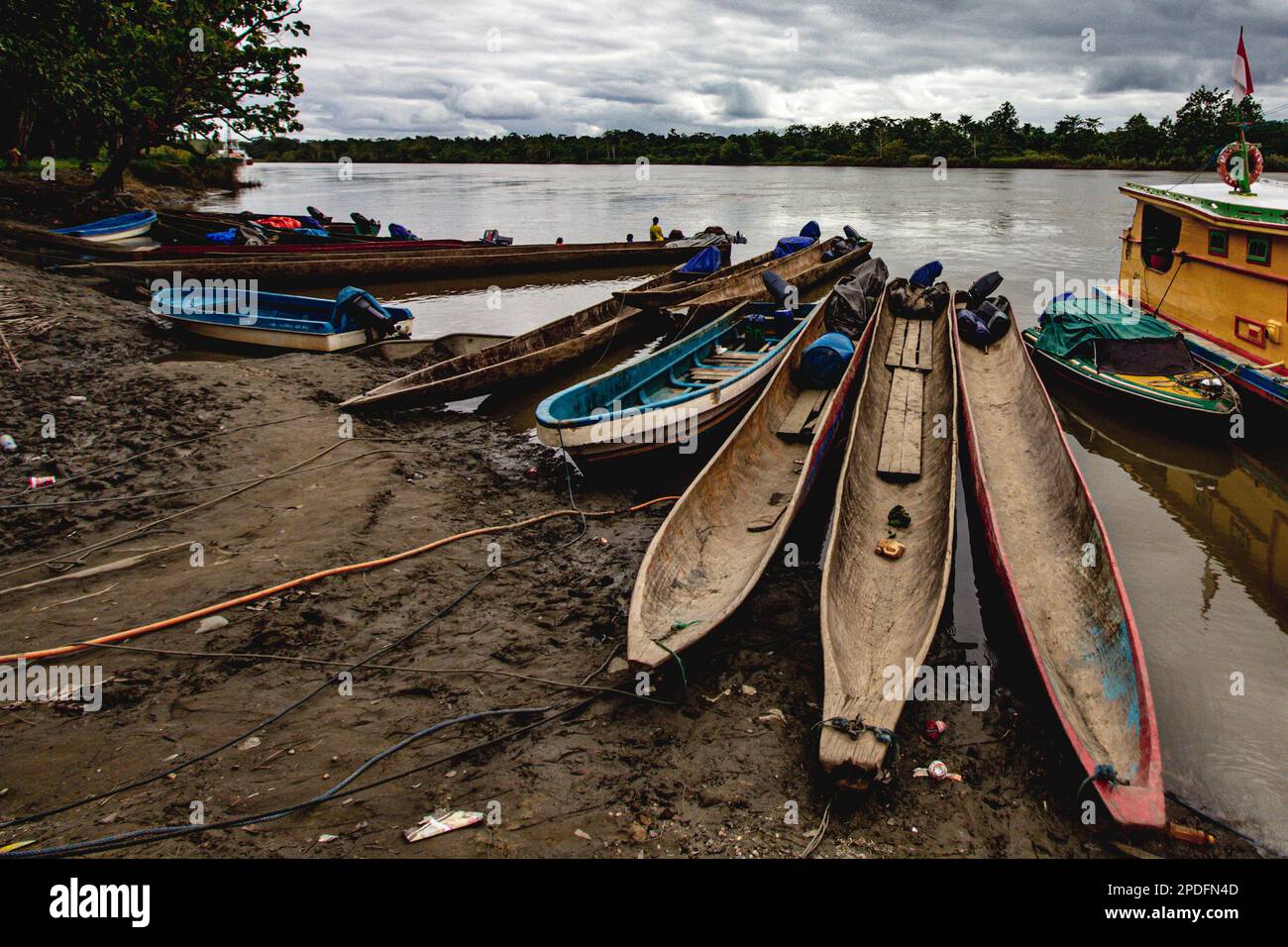 Traditional boats are a means of transportation in the interior of ...