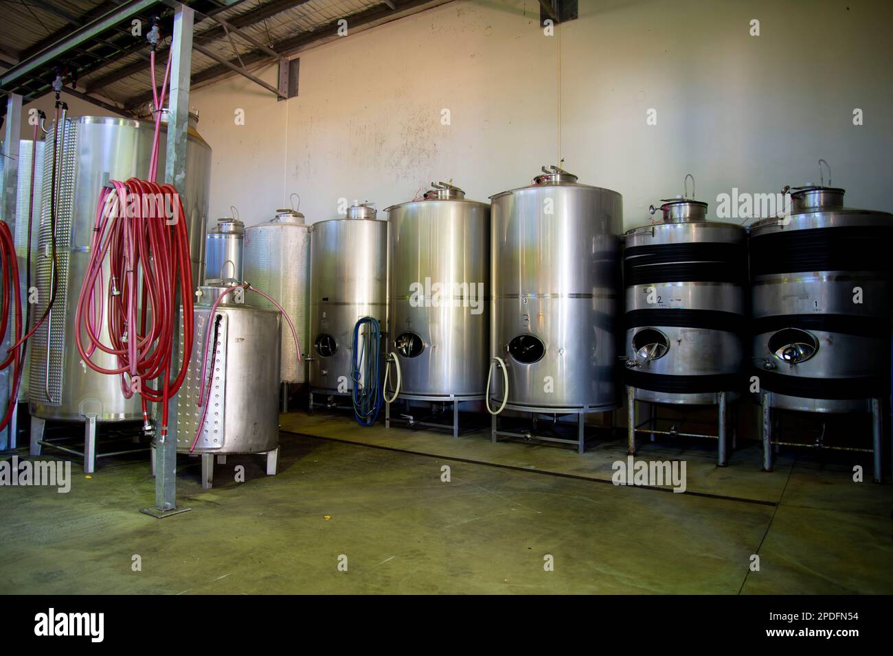 Fermentation Tanks for Wine Making Stock Photo - Alamy