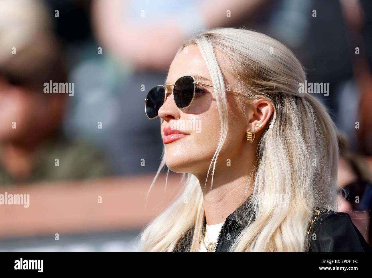 March 14, 2023 Taylor Fritz girlfriend Morgan Riddle in attendance ...