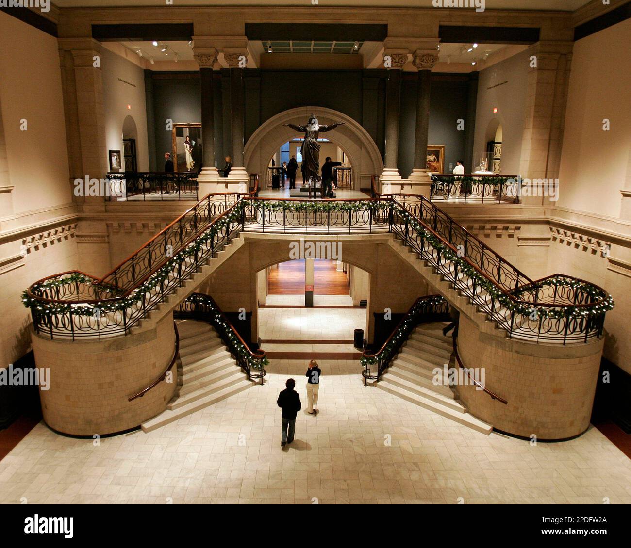 Seen here is the main lobby and staircase at the Cincinnati Art Museum ...