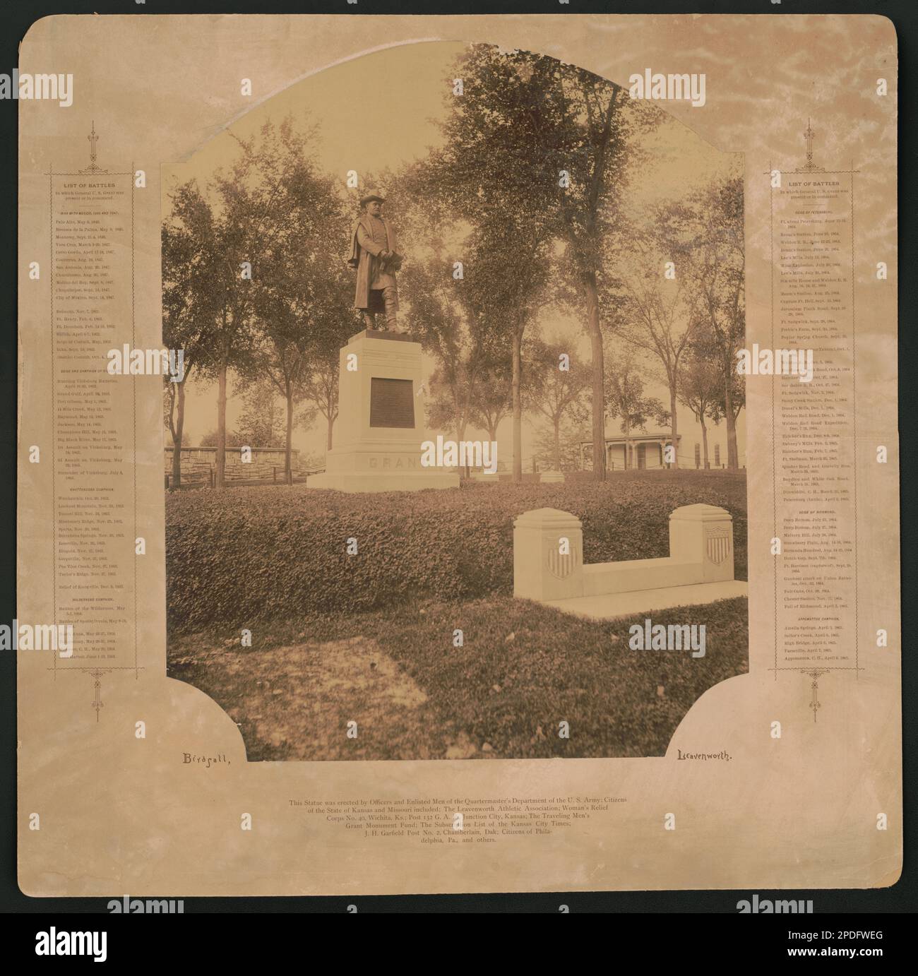 Monument to General Ulysses S. Grant, Leavenworth, Kansas / Birdsall, Leavenworth.. Liljenquist ...