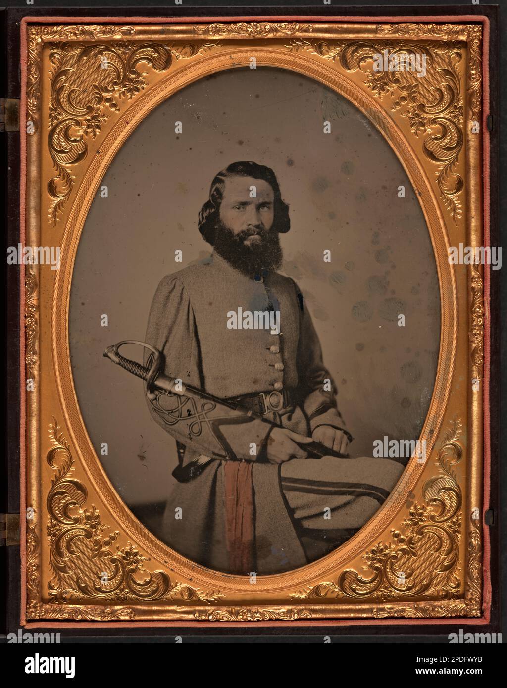 Unidentified soldier in Confederate lieutenant's uniform with Louisiana ...
