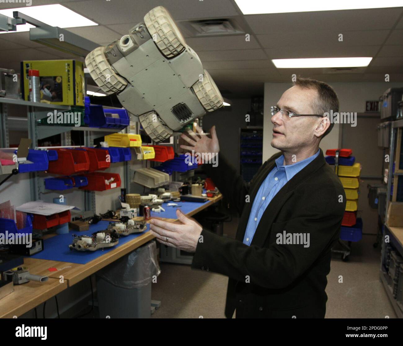 Hagen Schempf, who helped invent the Dragon Runner robot at Pittsburgh ...