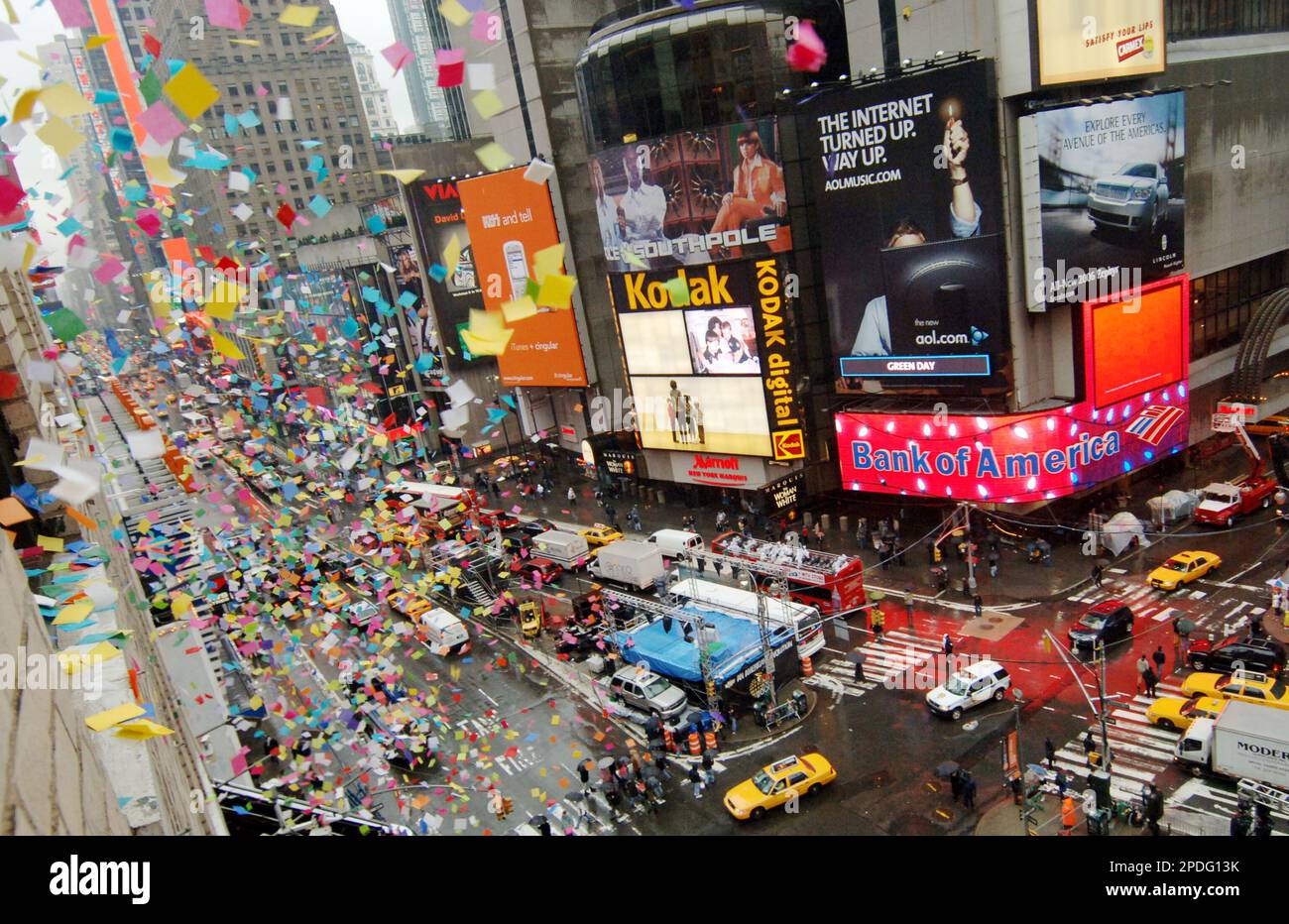 Confetti fills the air over Times Square in New York as event ...