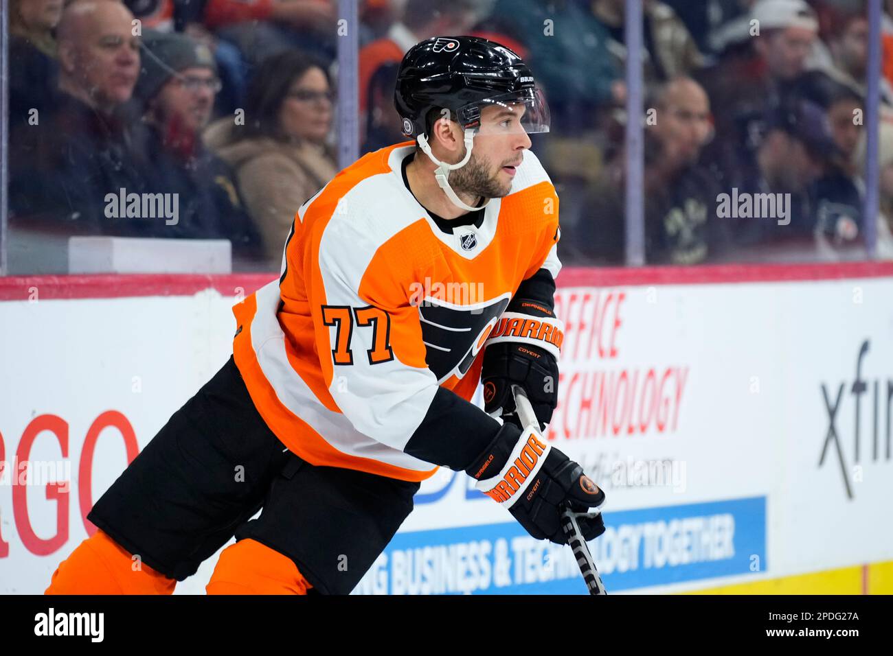 Philadelphia Flyers' Tony DeAngelo plays during an NHL hockey game ...